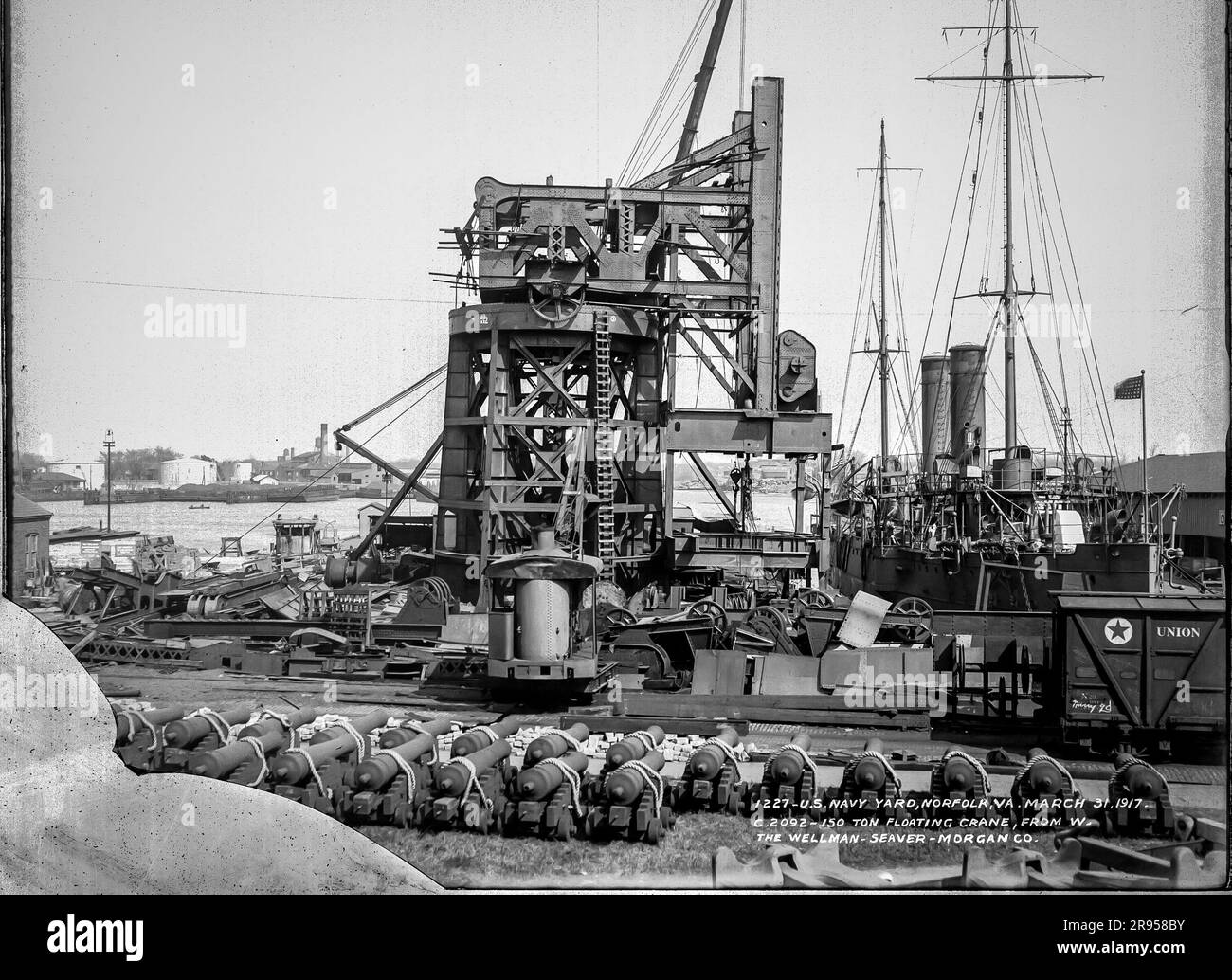 Historic photographs of the Norfolk Naval shipyard located in the Fifth ...