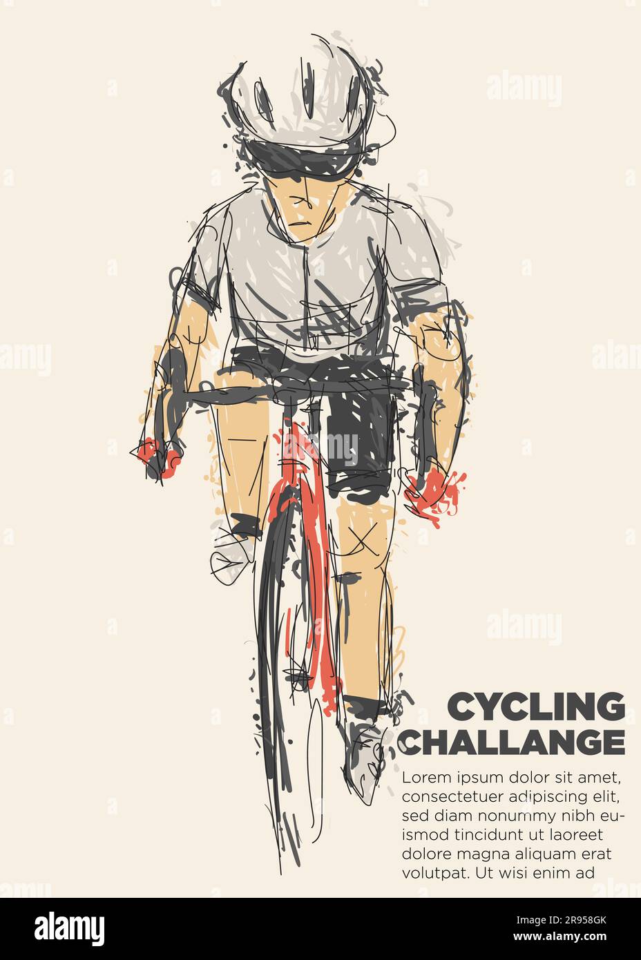 cycling challange event poster. distressed dry brush vector ...