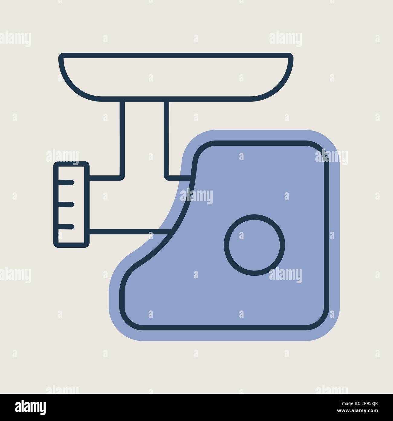 Electric meat grinder vector icon. Electric kitchen appliance. Graph ...