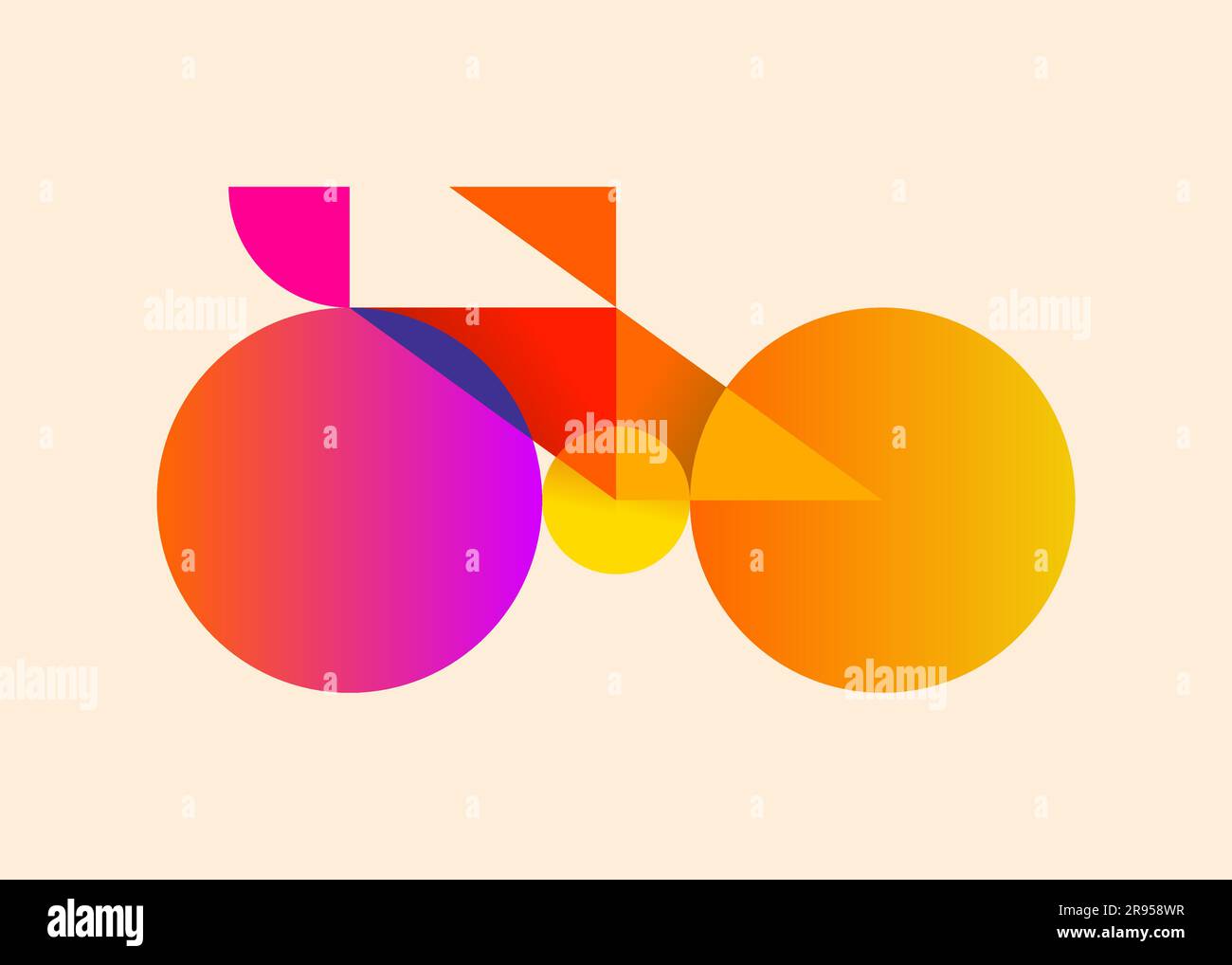 road bike contemporary abstract style cycling vector illustration Stock ...