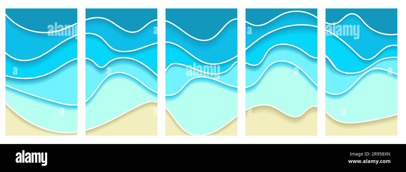 abstract sea wave set. summer vibes vector illustration Stock Vector ...