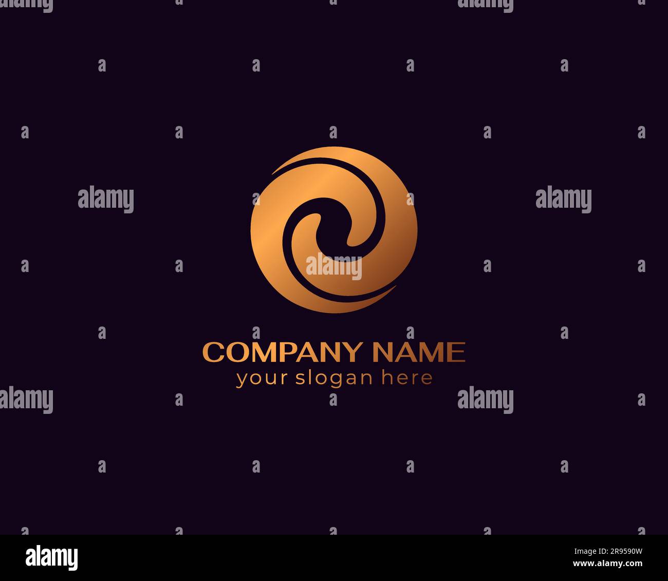 Logo spiral abstract 2 double partnership icon. Curly elegant waves ...