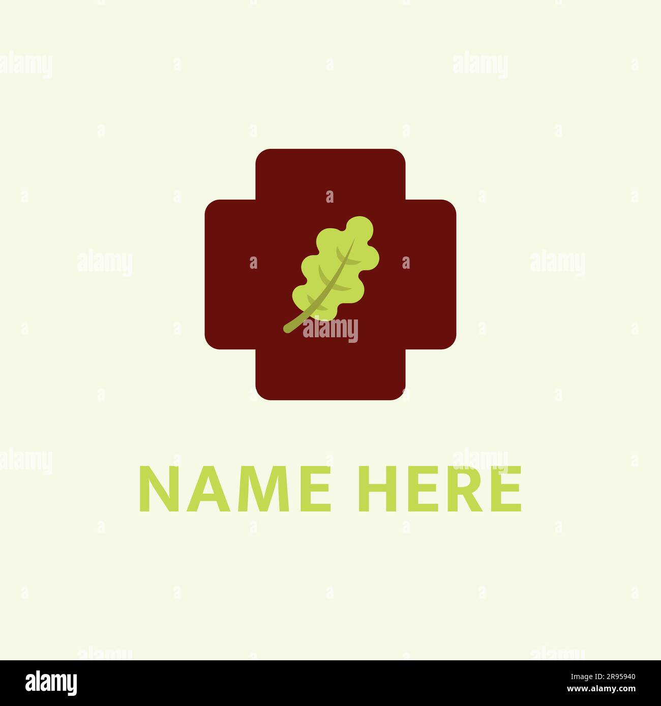 Oak Tree Cross vector icon. Nature trees leaf vector illustration logo ...