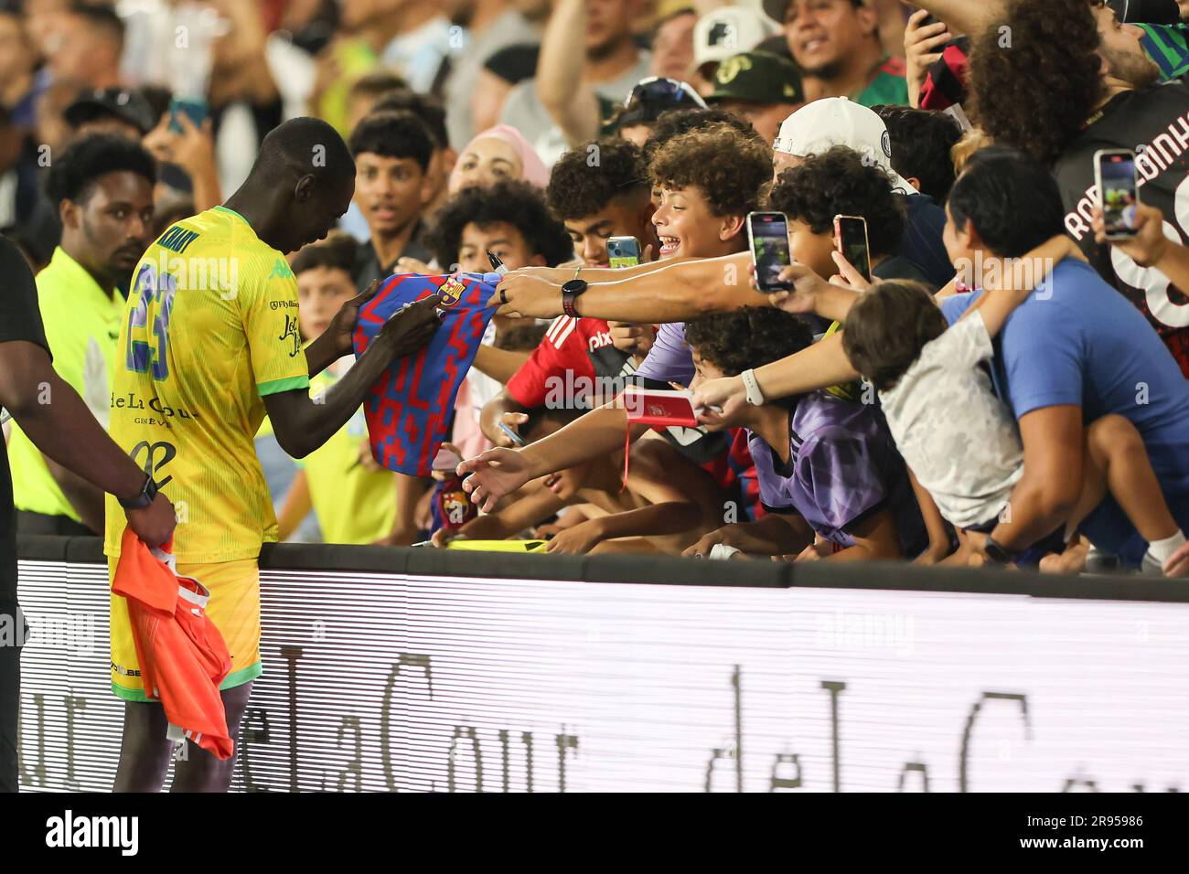 June 23, 2023: Team Ronaldinho KHABI (23) signs autographs for fans ...