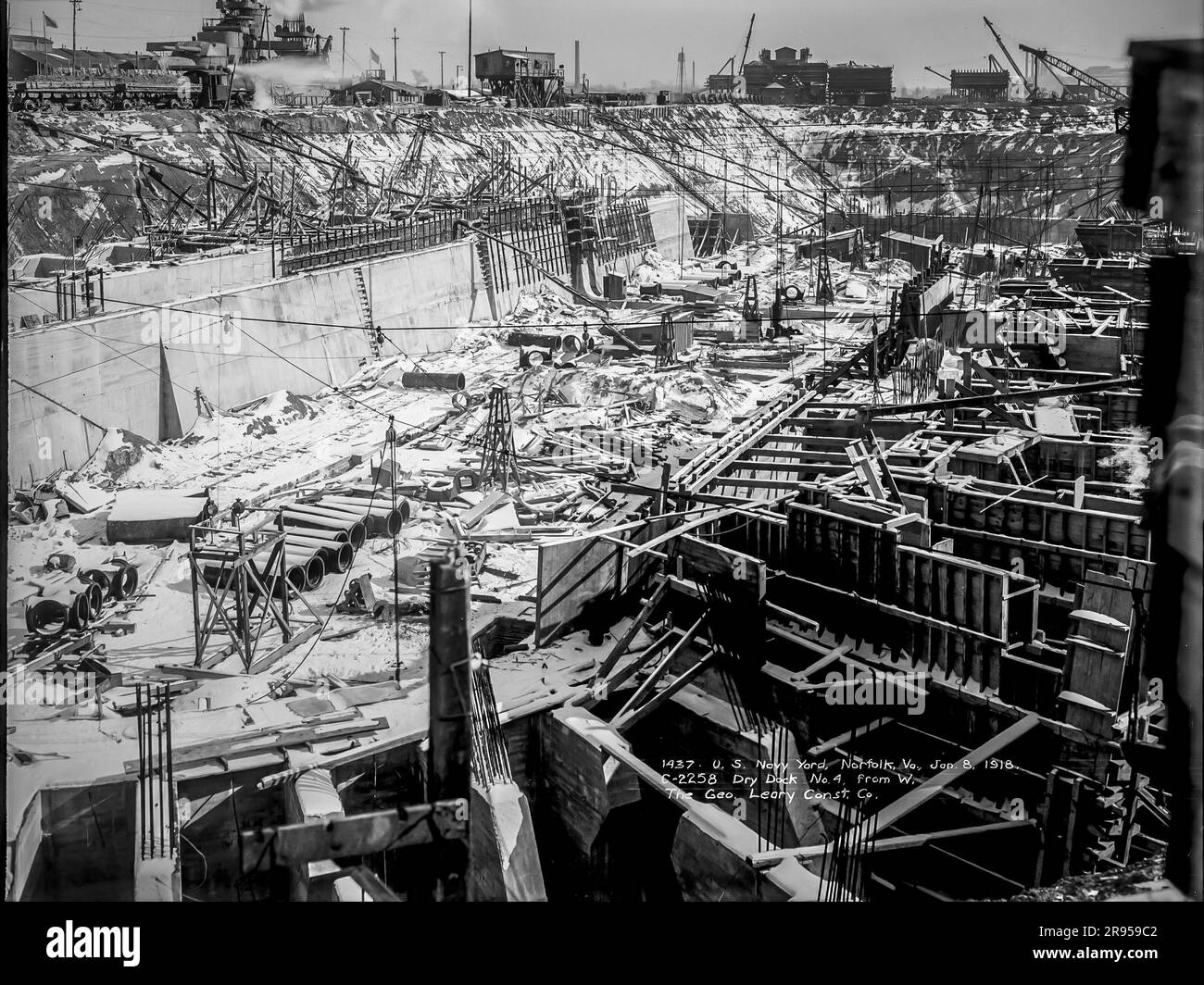 Historic photographs of the Norfolk Naval shipyard located in the Fifth ...