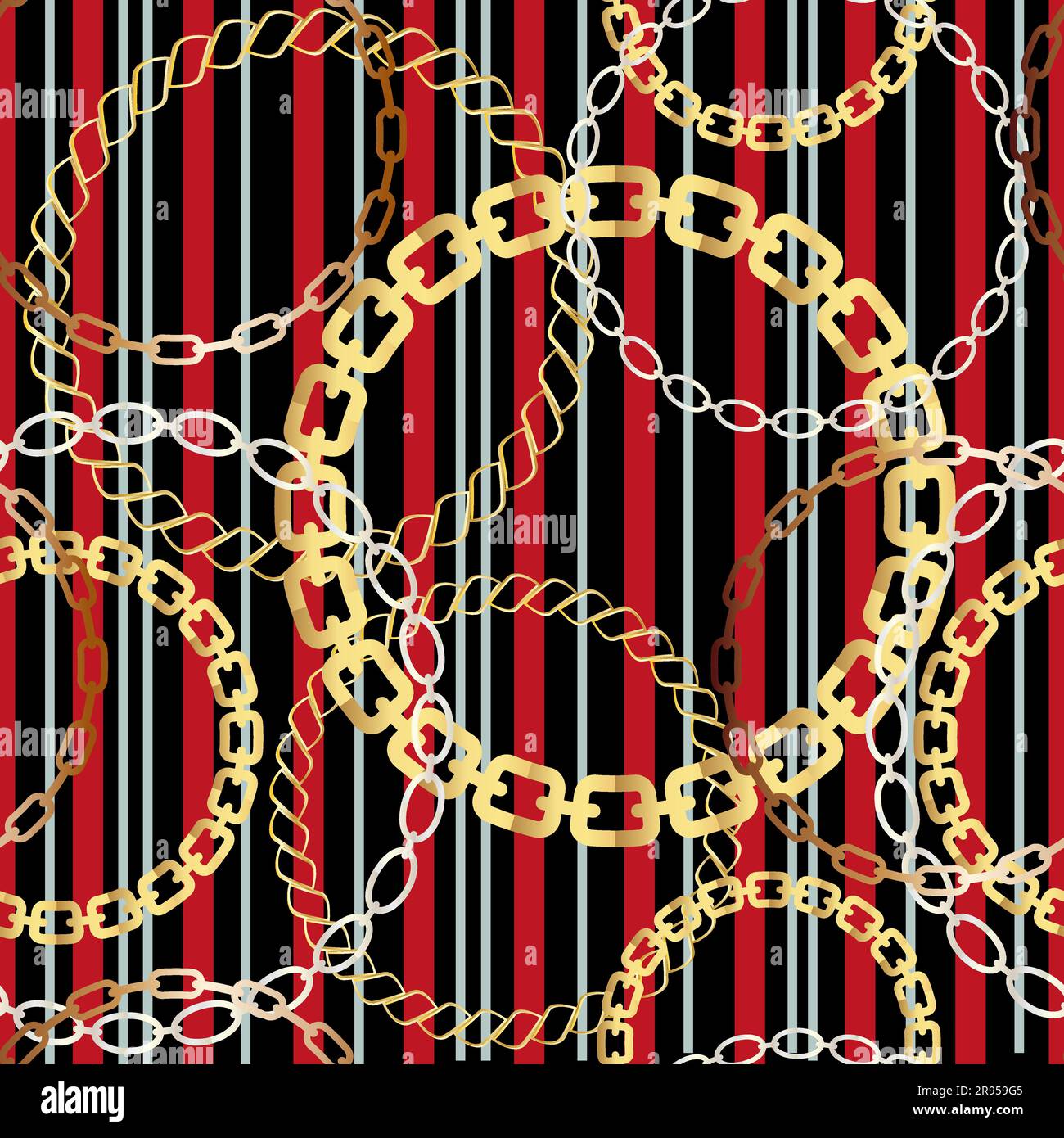 Fashion Seamless Pattern with Golden Chains. Print with gold chains on ...