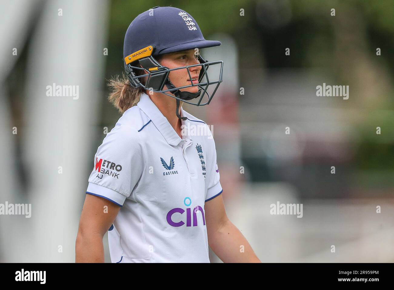 Amy Jones of England is dismissed during the Metro Bank Women's Ashes ...