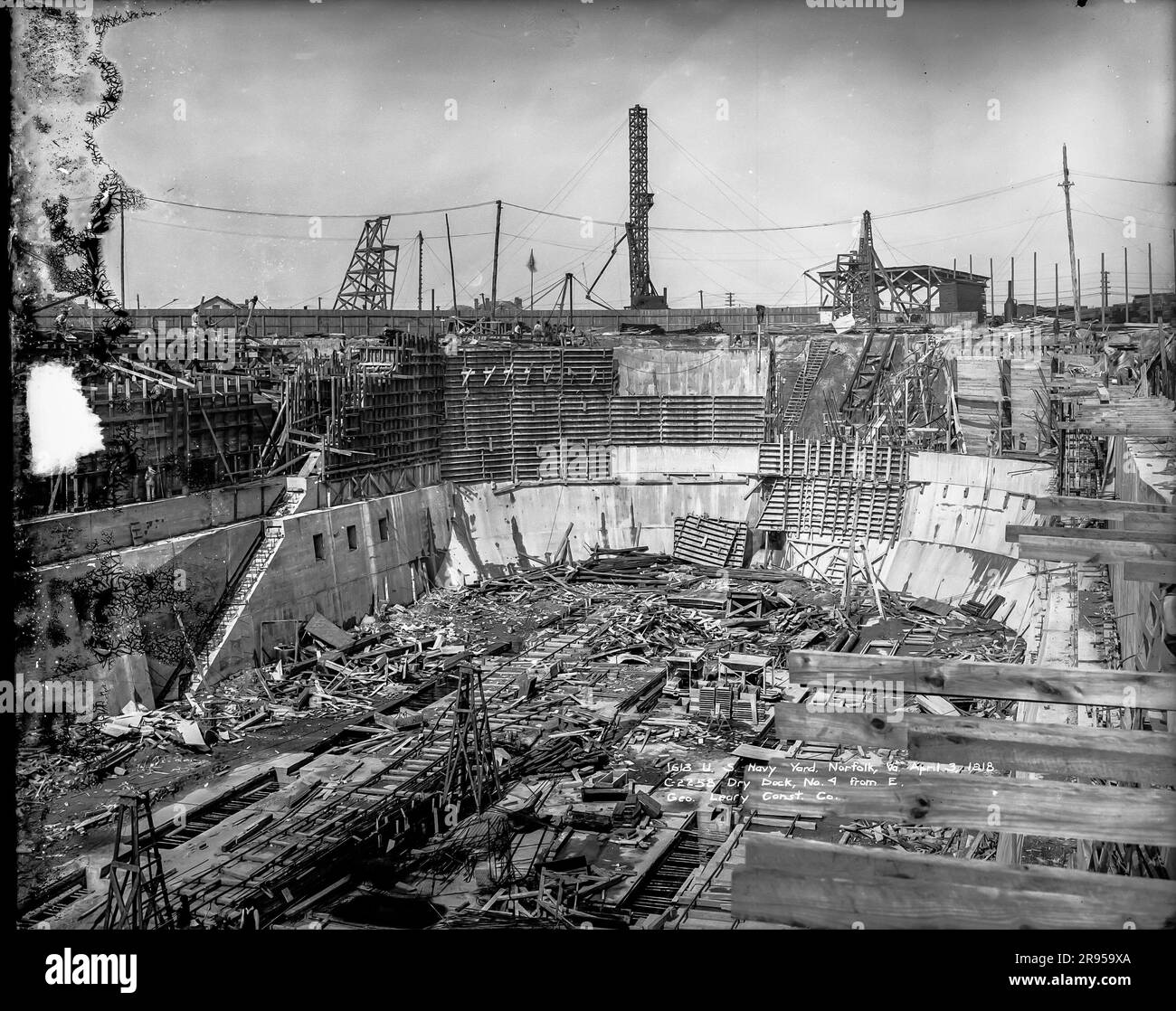 Historic photographs of the Norfolk Naval shipyard located in the Fifth ...