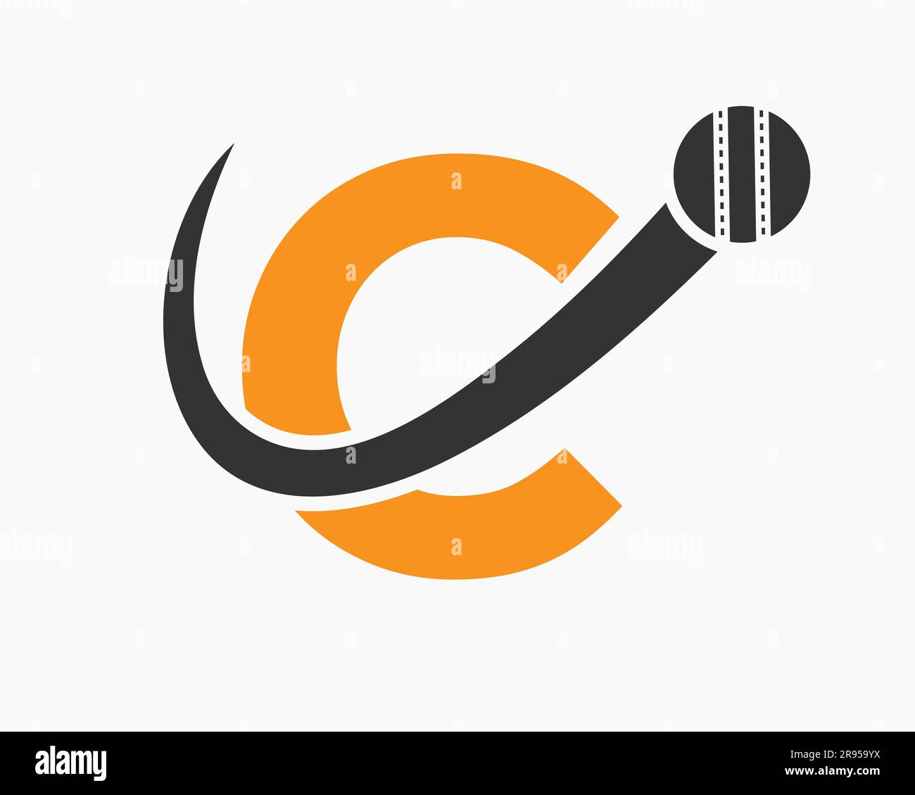 Letter C Cricket Logo Concept With Moving Ball Icon For Cricket Club ...