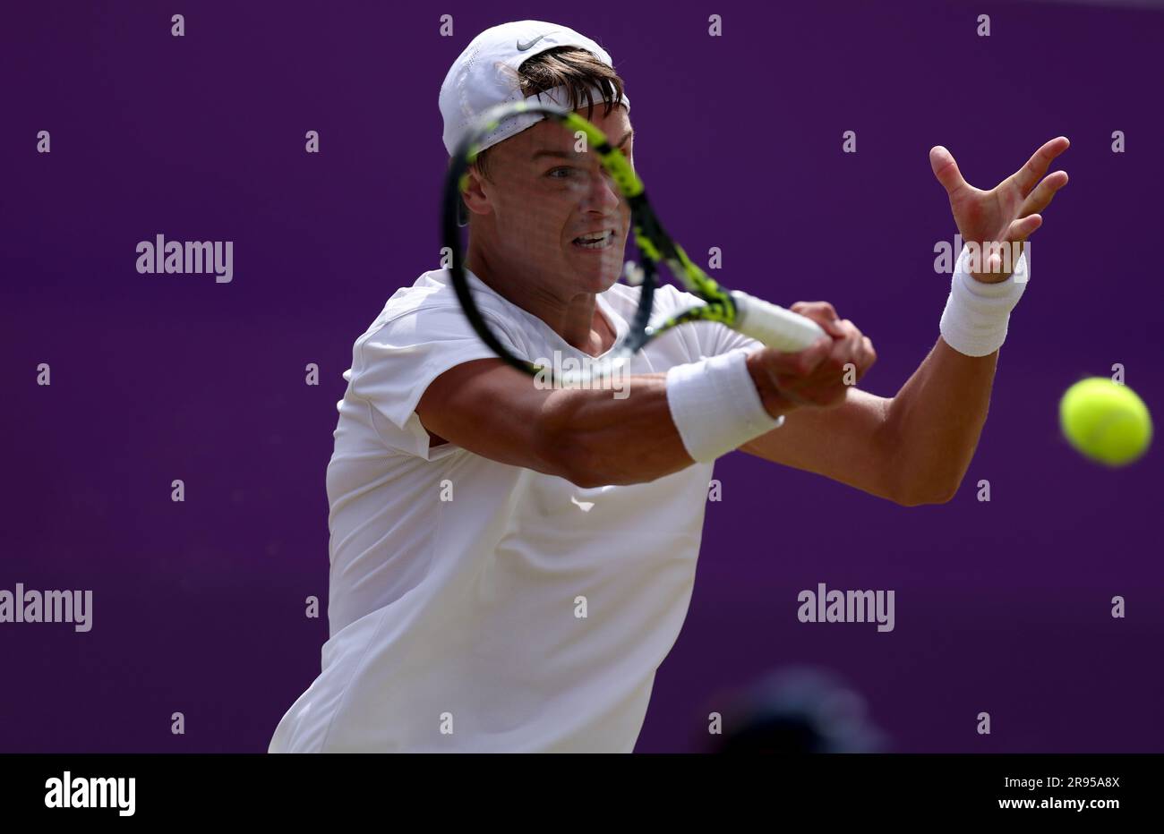 Denmark's Holger Rune in action during the Men's Semi Final against ...