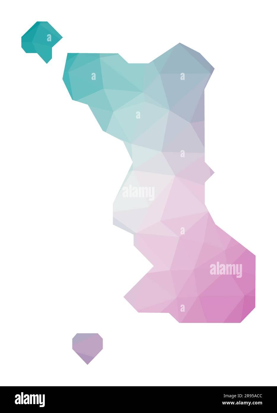 Polygonal map of Malapascua Island. Geometric illustration of the ...