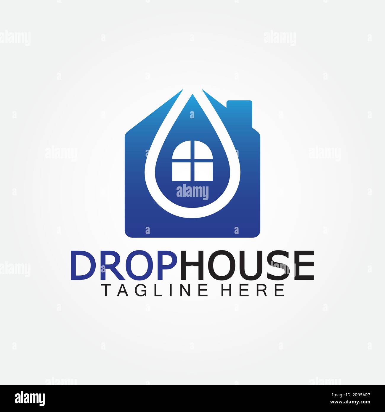 House home and water drop droplet icon for plumbing home service logo ...