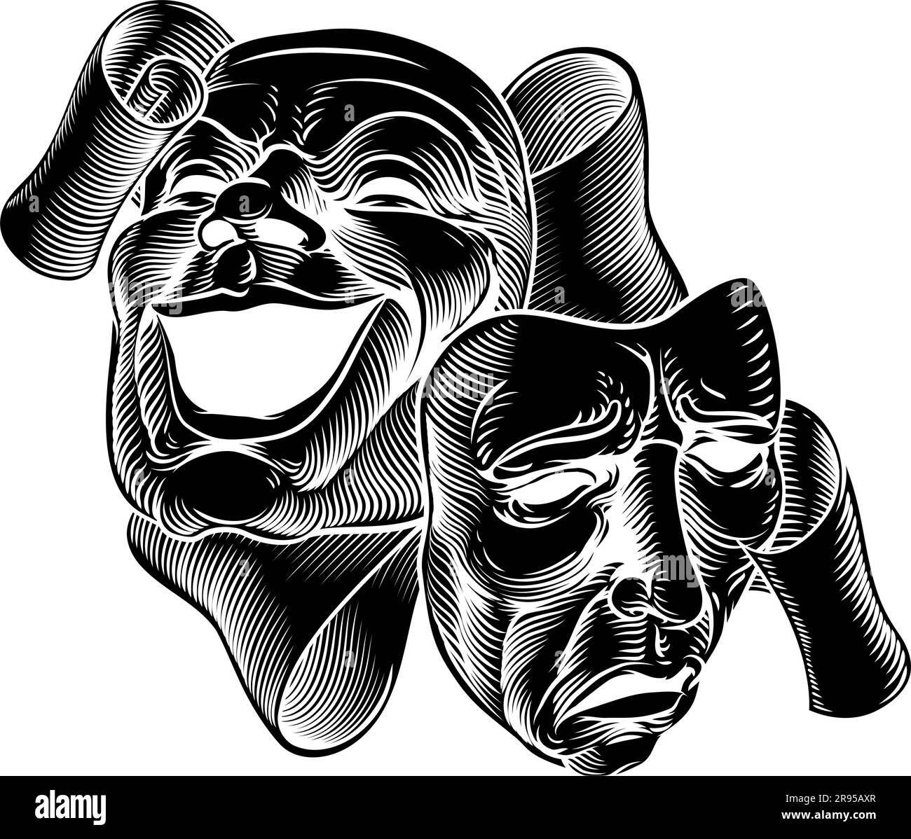 Theater Or Theatre Drama Comedy And Tragedy Masks Stock Vector Image ...