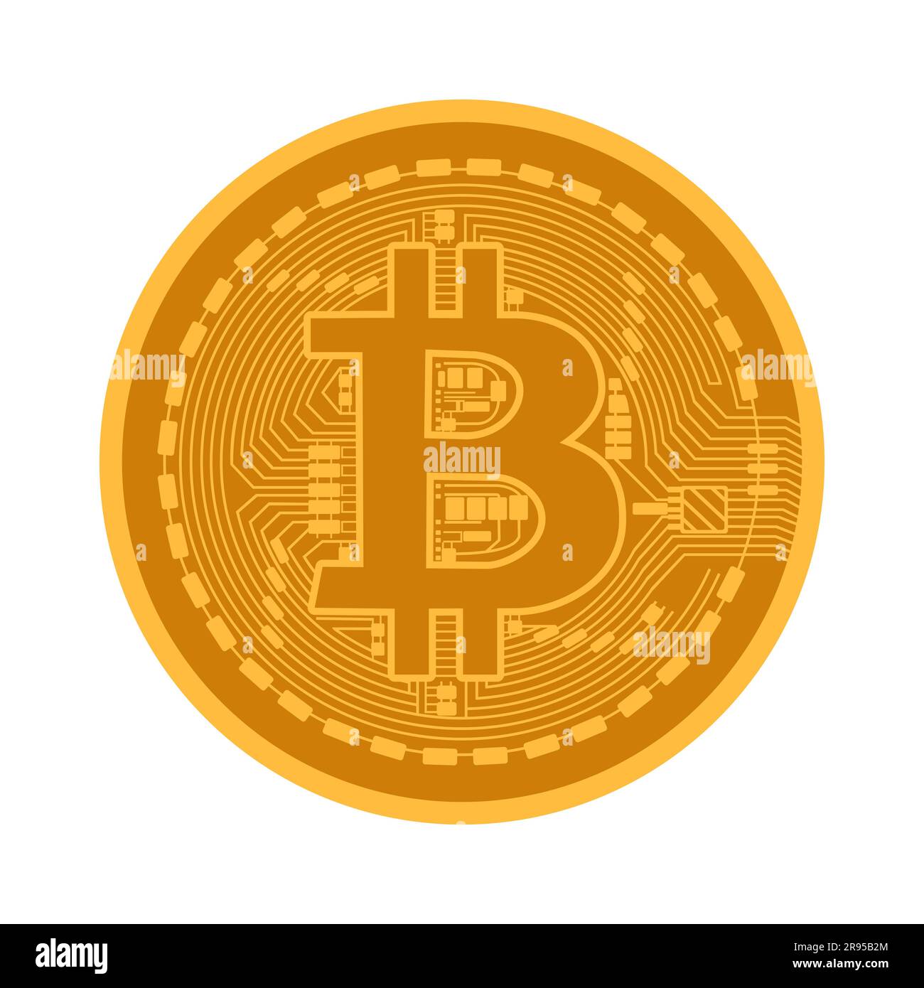Golden bitcoin coin isolated on white background. Crypto currency ...