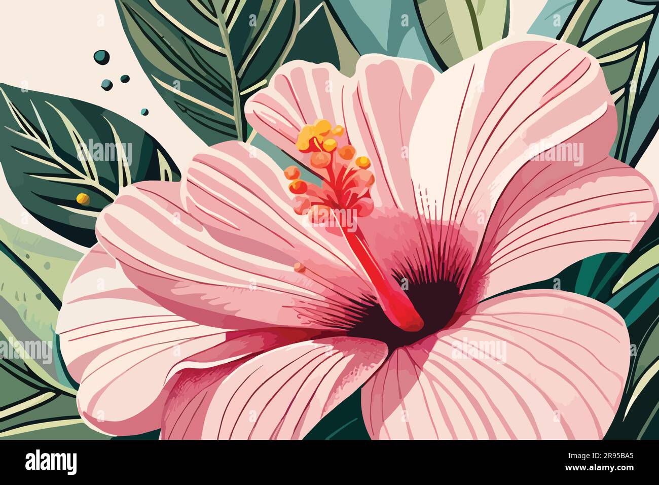 hibiscus flower watercolor art Stock Vector Image & Art - Alamy