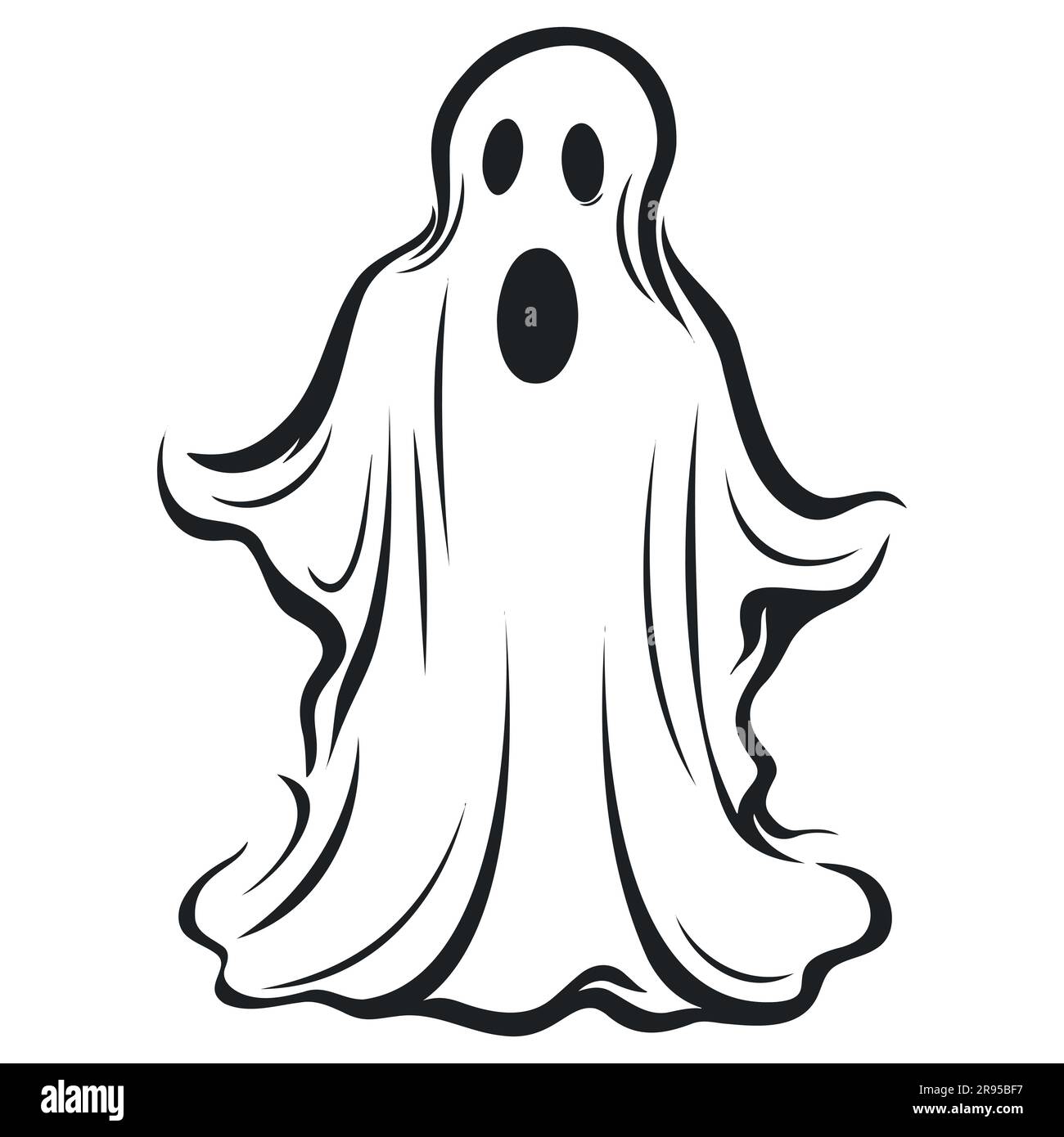 Cute ghost isolated, Vector Halloween concept, Cartoon Ghosts, Spooky ...