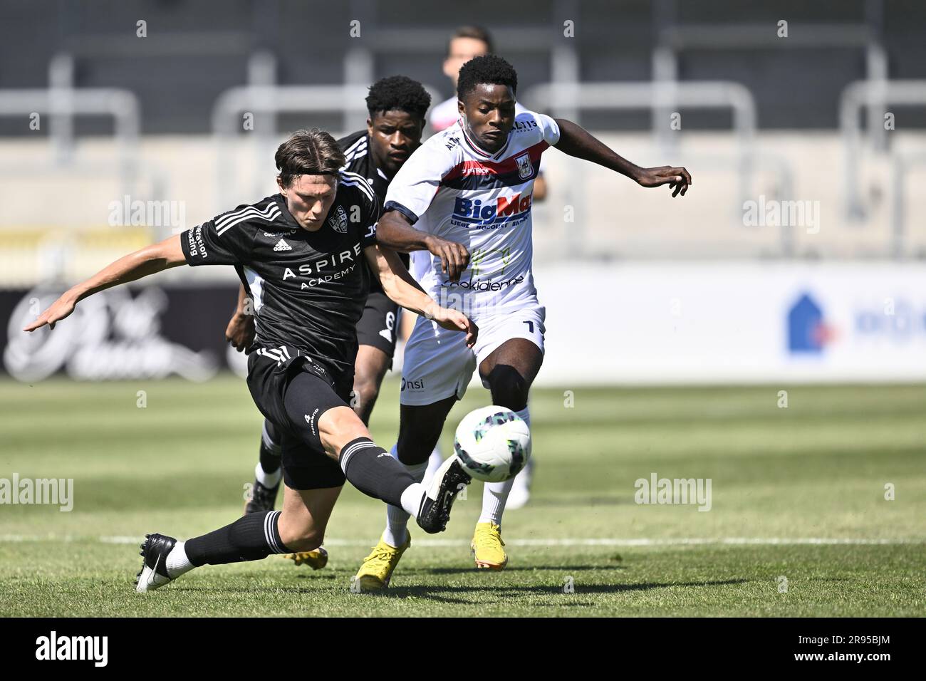 Eupen, Belgium. 24th June, 2023. Eupen's Oleksandr Filin and RFC Liege ...