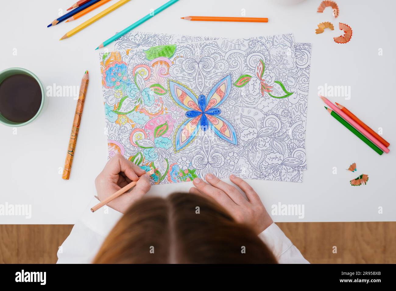 Adult coloring anti stress page or coloring book, self care and mental ...