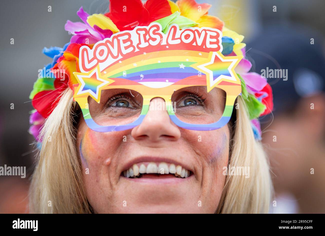 People take part in the Pride Edinburgh 2023 parade through Edinburgh ...