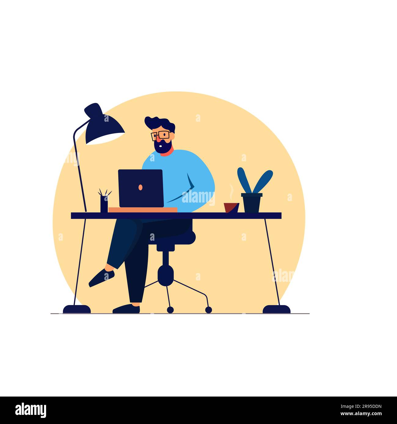 Working flat style vector illustration Online careers Stock Vector ...