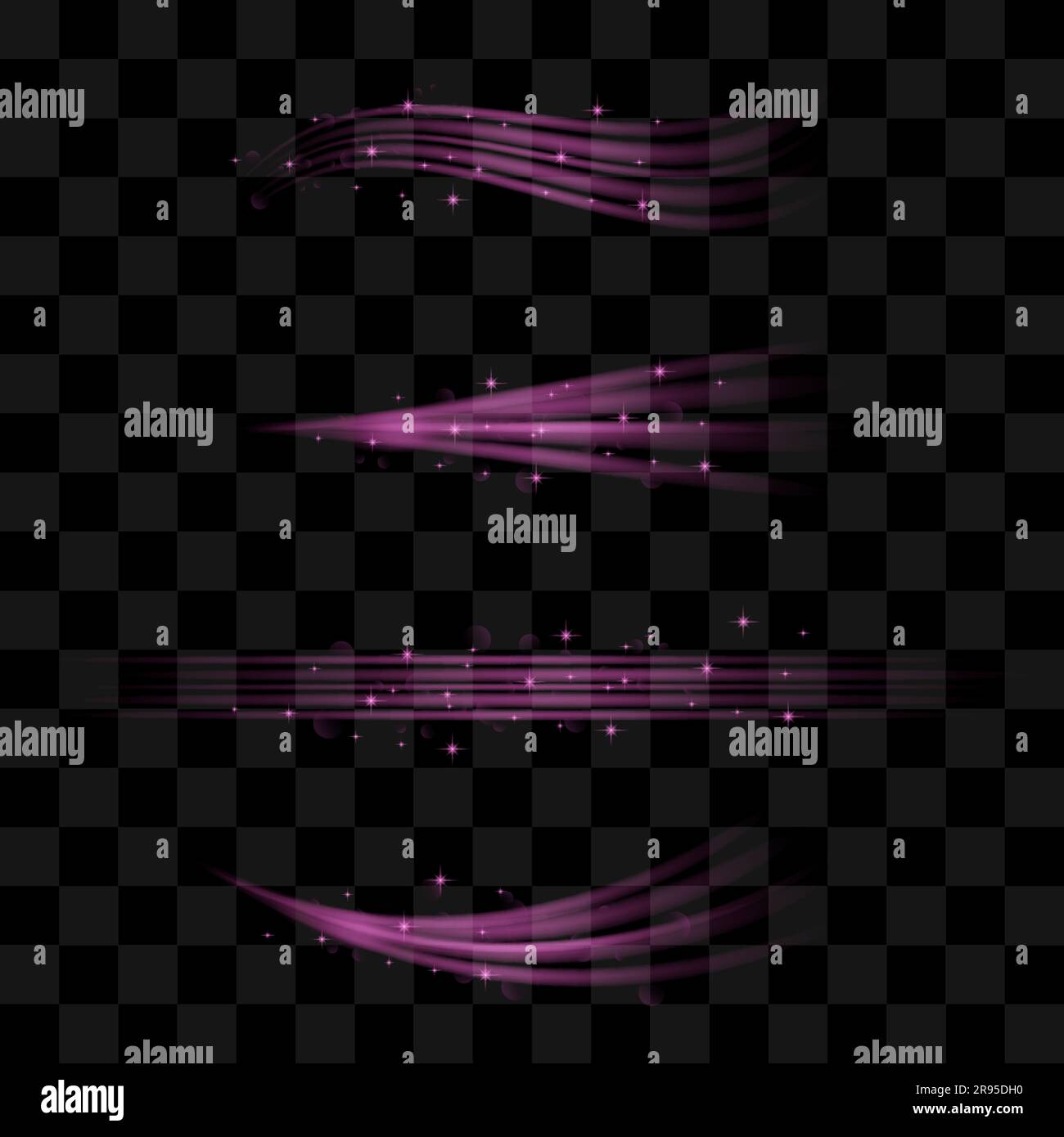 Vector Pink Fresh Air Effect Set on Checkered Background. Water ...