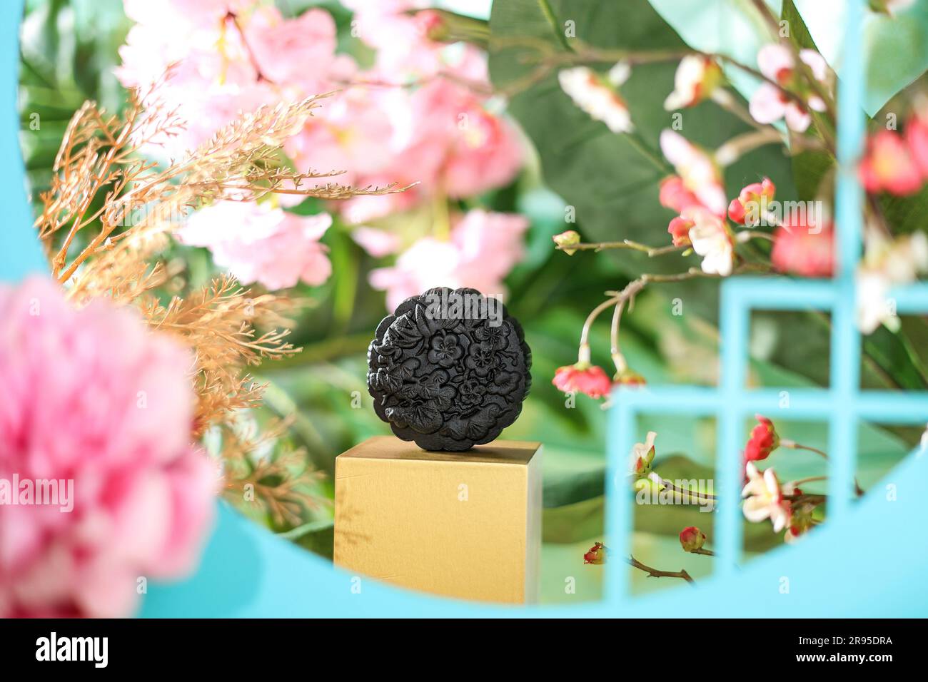 Black Mooncake Kue Bulan for Chinese Mid Autumns Festival Stock Photo ...