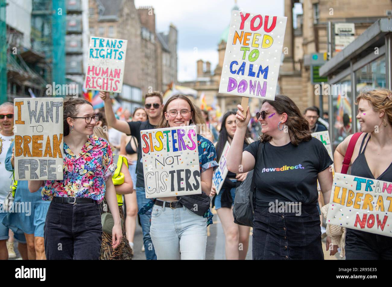 People take part in the Pride Edinburgh 2023 parade through Edinburgh ...