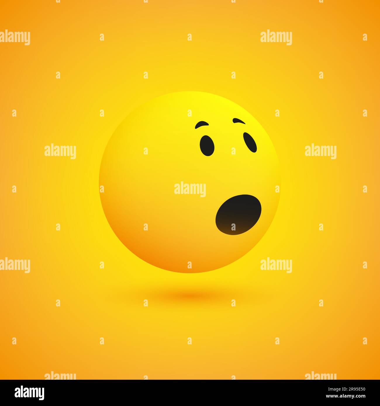 Emoticon with Surprised Face, Open Mouth and Eyes - Simple Emoji on ...