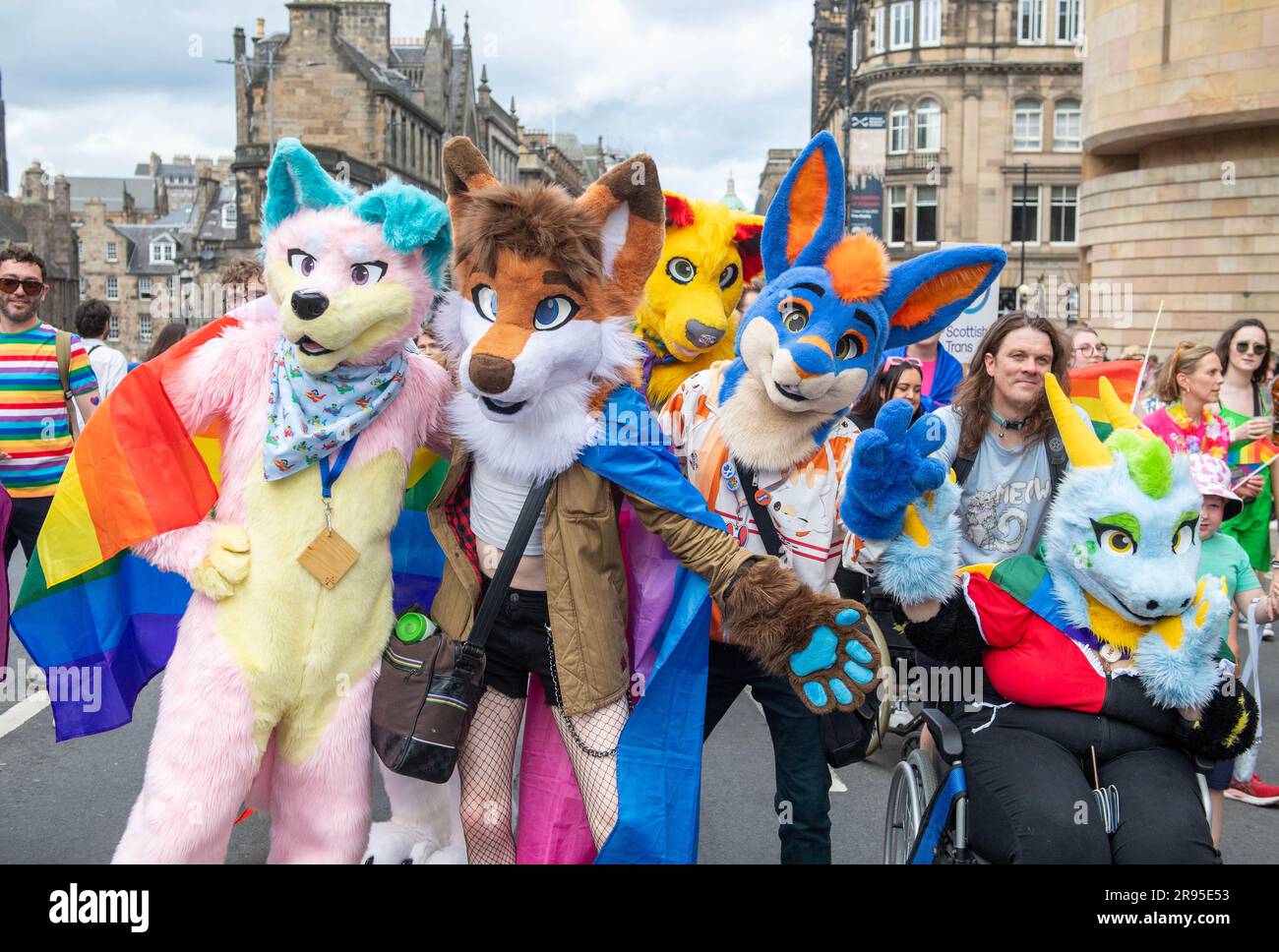 People take part in the Pride Edinburgh 2023 parade through Edinburgh ...