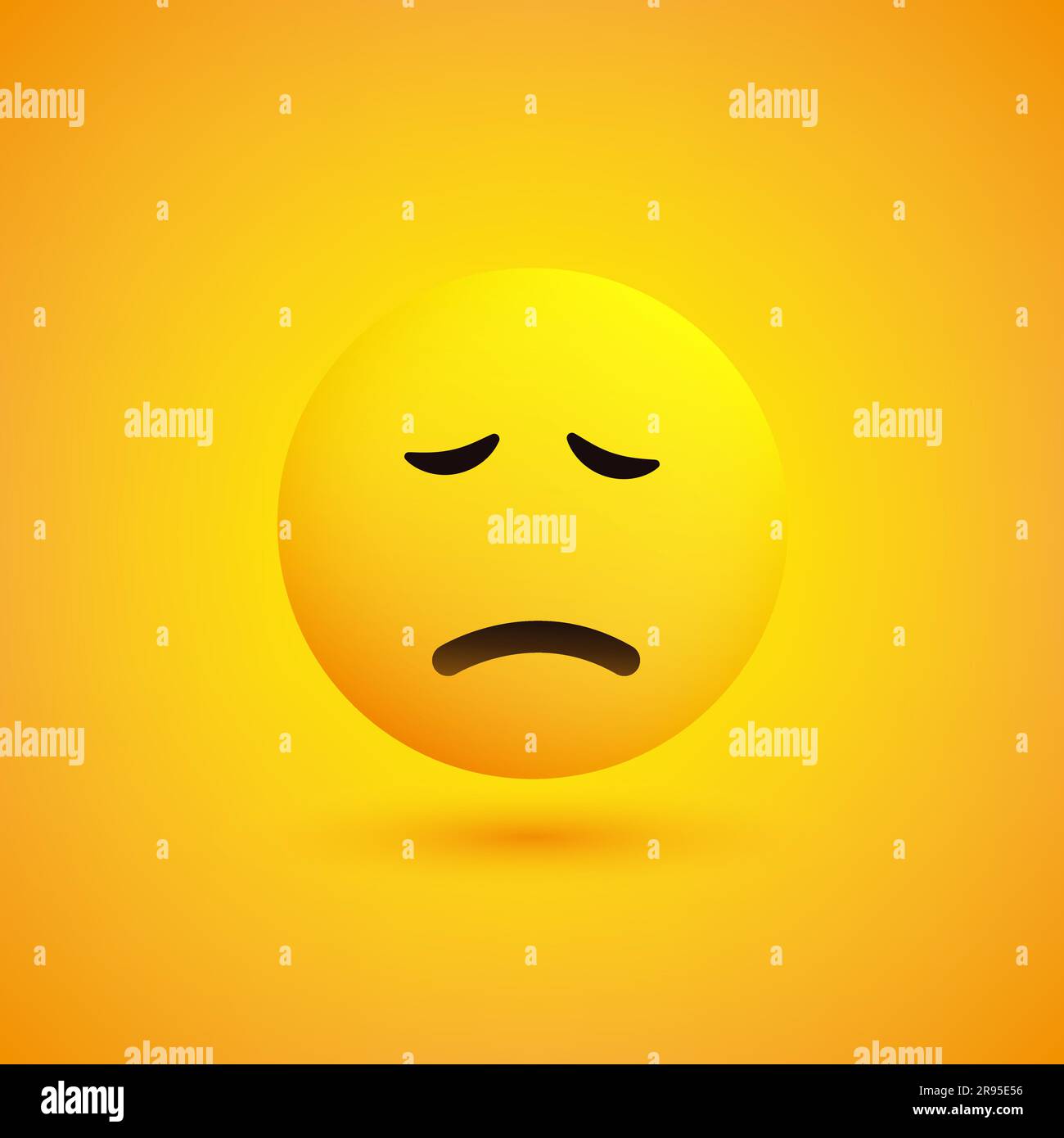 Sad Pensive Face - Emoticon - Vector Design Stock Vector Image & Art ...
