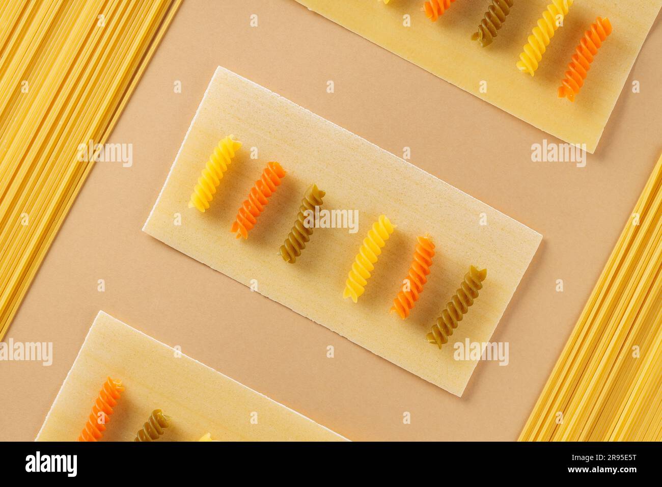 Italian raw pasta, different types and shapes of pasta. Italian food ...