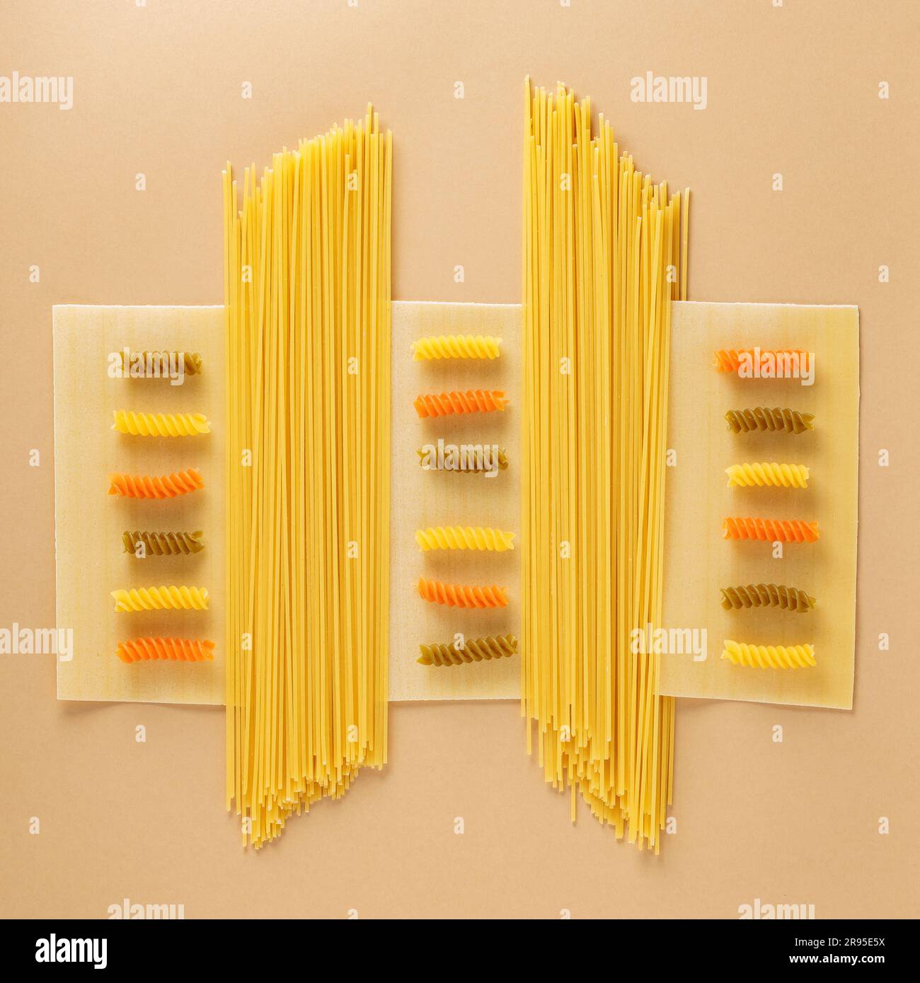 Italian raw pasta, different types and shapes of pasta. Italian food ...