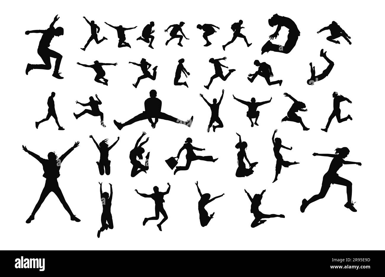 Group Jumping Silhouette
