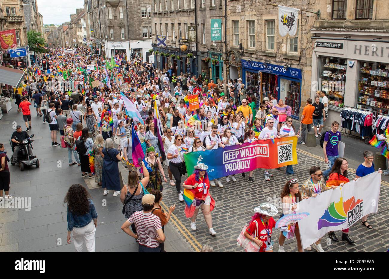 People take part in the Pride Edinburgh 2023 parade through Edinburgh ...