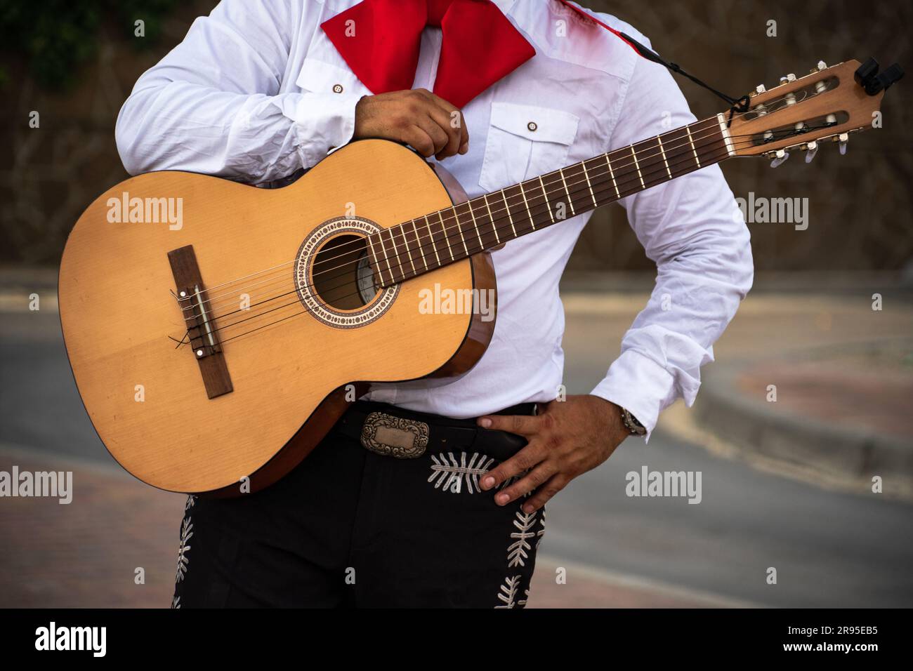 Musician plays the guitar on a city street Stock Photo - Alamy