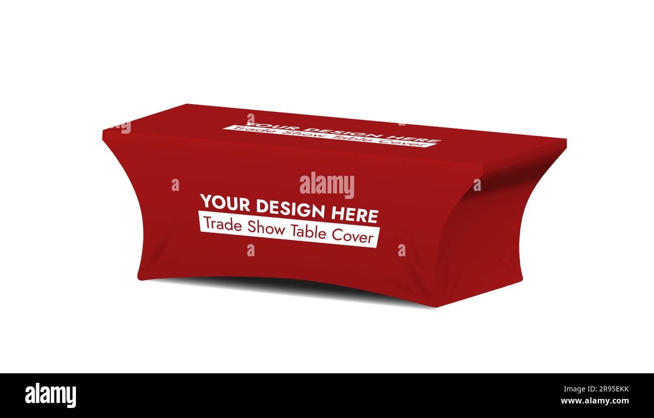 Red Trade Show Table Cover on White Background Vector Illustration ...