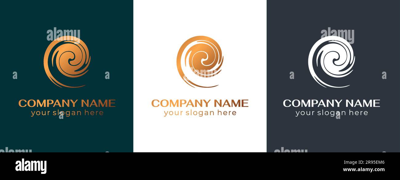 Round spiral logo. Swirling elegant waves of fabric. Template for ...