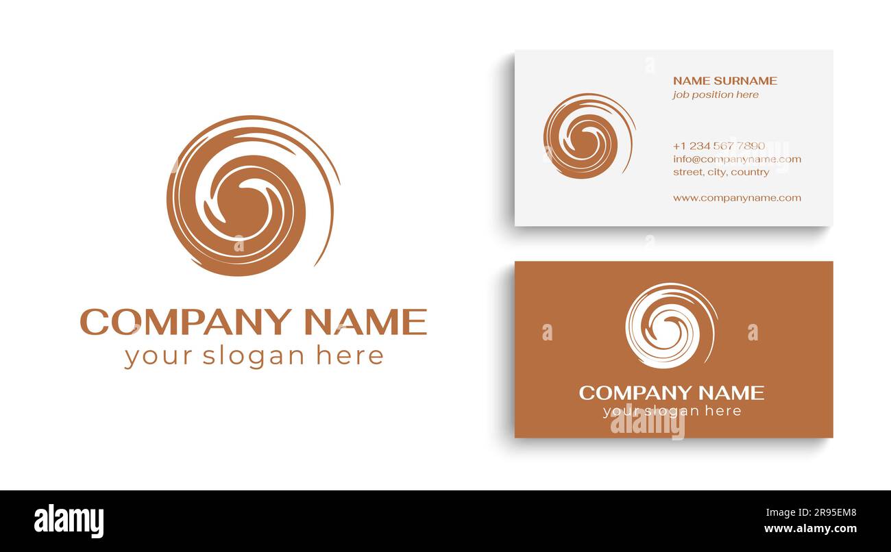 Round spiral logo. Swirling elegant waves of fabric. Template for ...