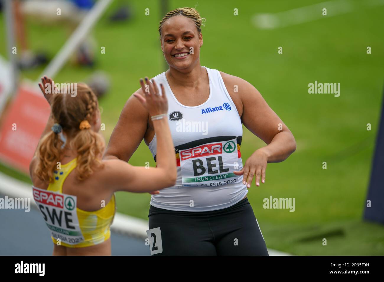 Chorchow, Poland. 24th June, 2023. Jolien Boumkwo pictured after the ...