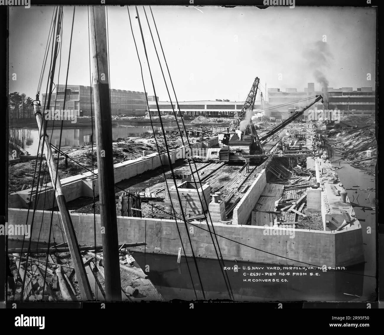 Historic photographs of the Norfolk Naval shipyard located in the Fifth ...