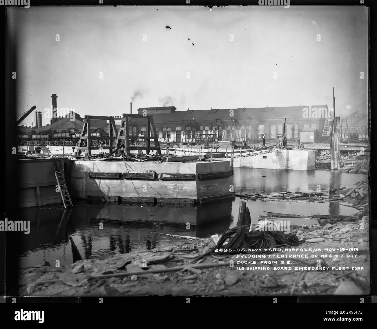 Historic photographs of the Norfolk Naval shipyard located in the Fifth ...