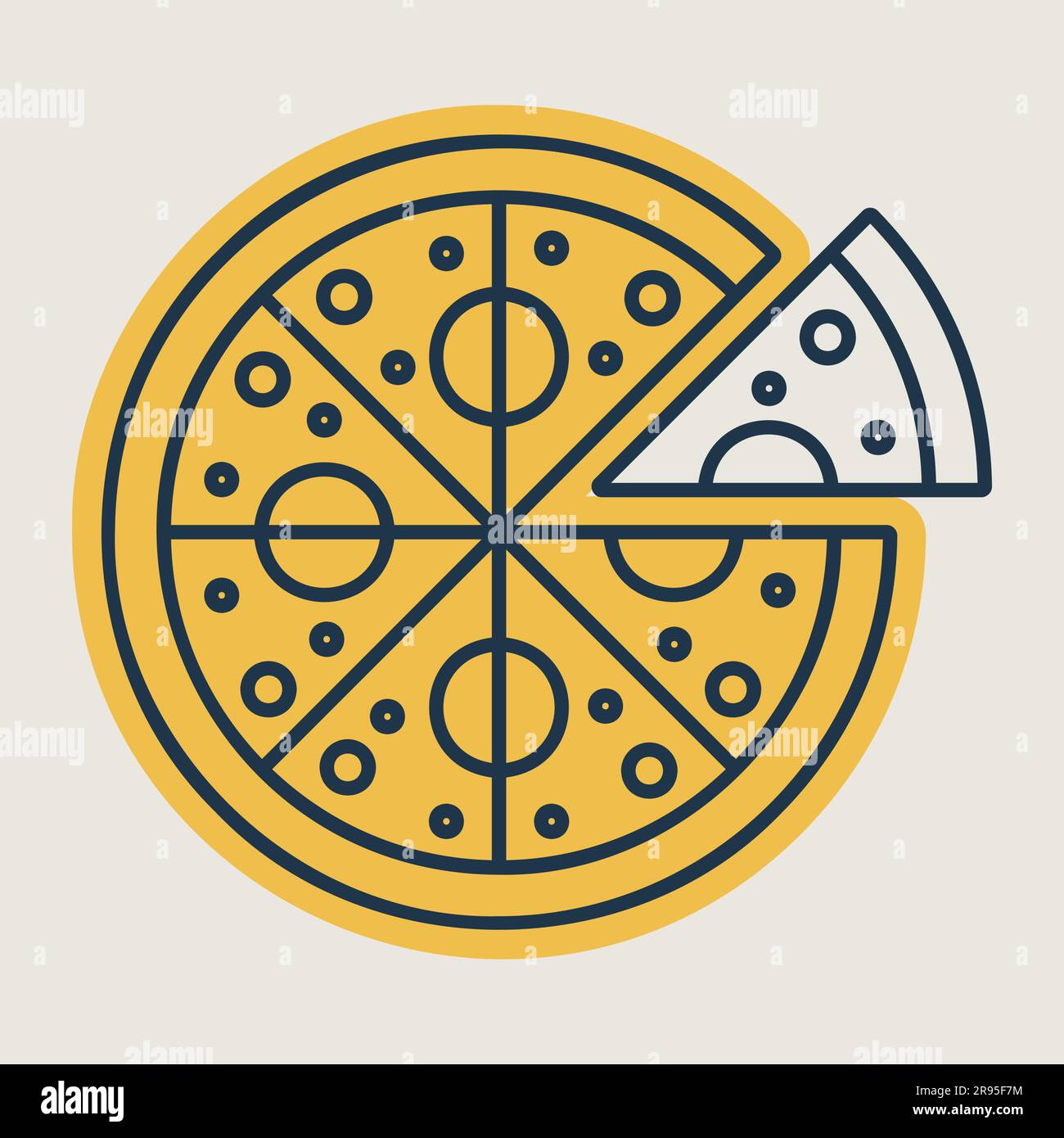 Pizza vector icon. Fast food sign. Graph symbol for cooking web site ...