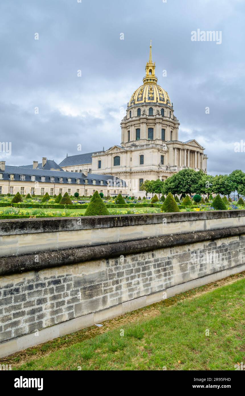 View of the Dome des Invalides, an important landmark in Paris, France ...