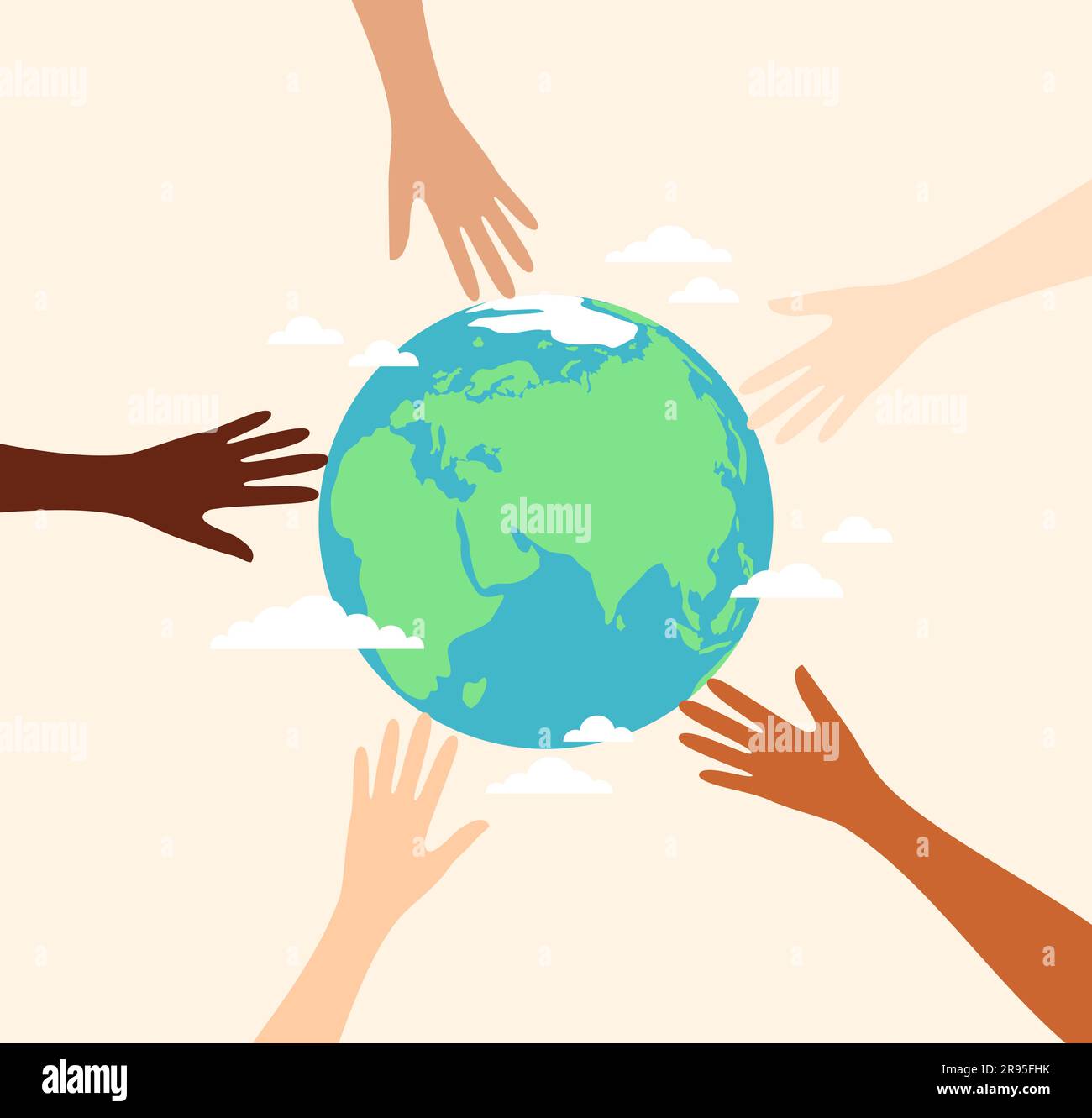 Outstretched Hand Holding Globe Clip Art