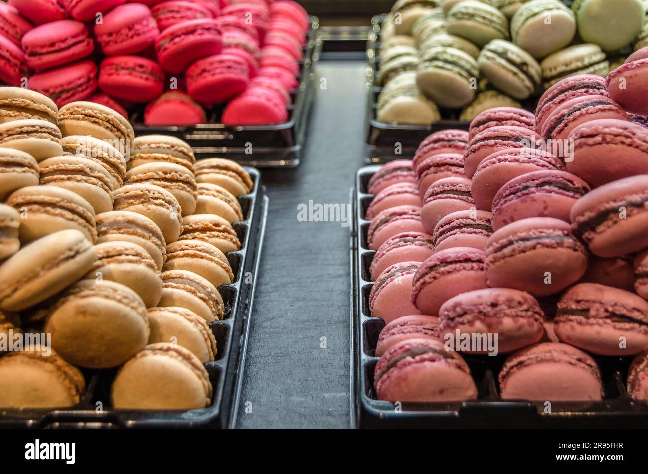 Macarons in a French pastry shop Stock Photo - Alamy