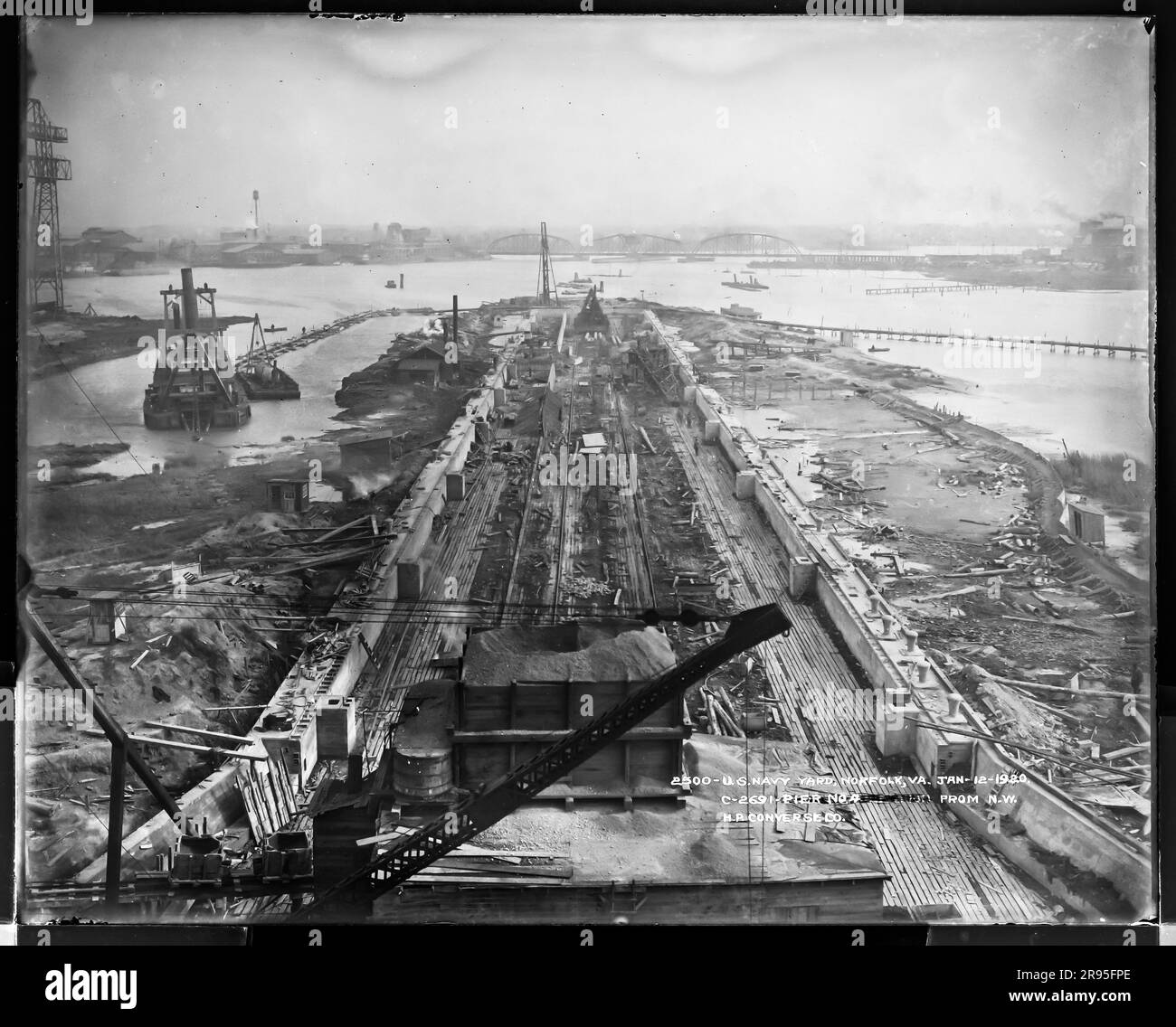 Historic photographs of the Norfolk Naval shipyard located in the Fifth ...