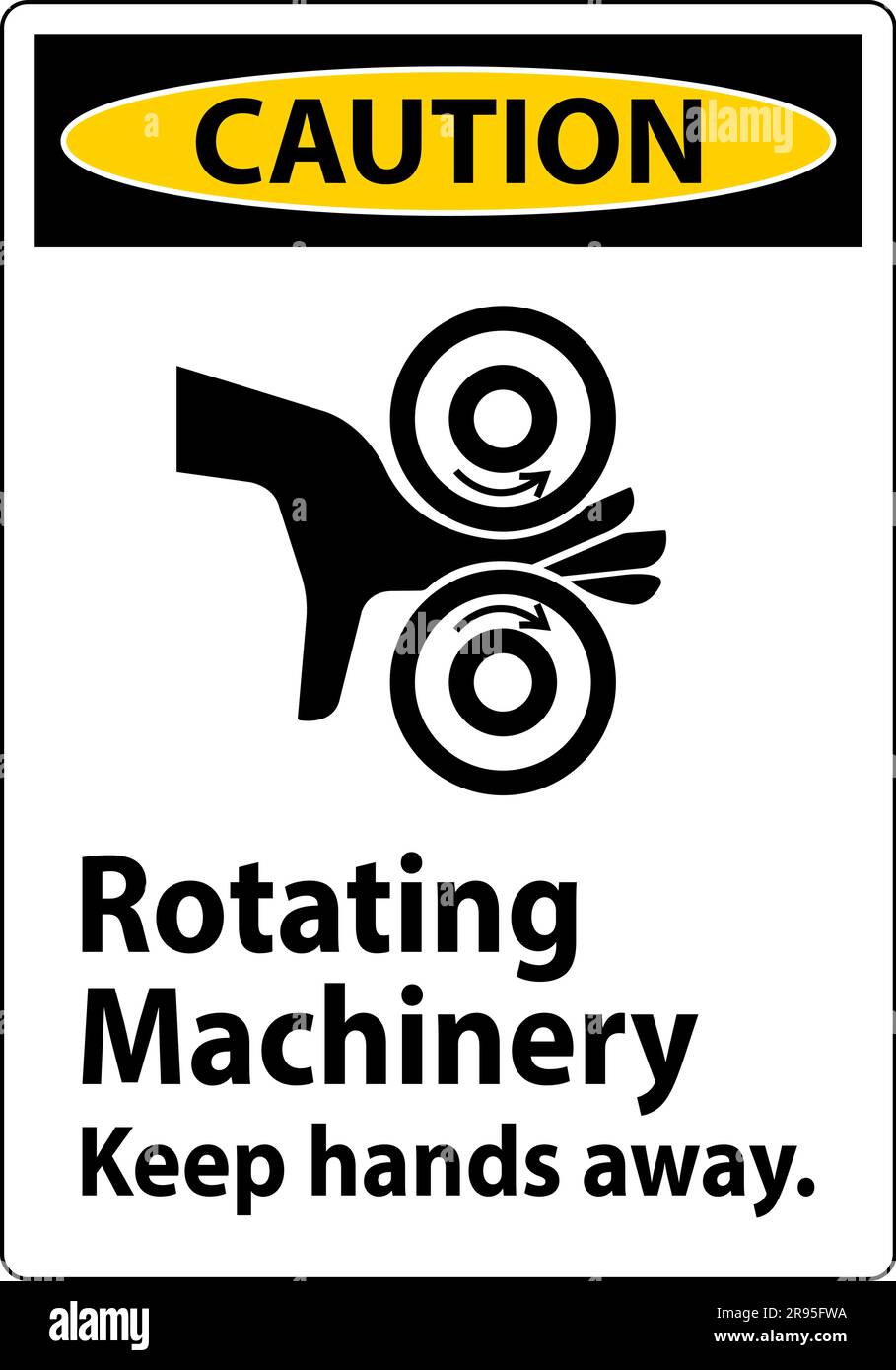 Caution Sign Rotating Machinery Keep Hands Away Stock Vector Image ...