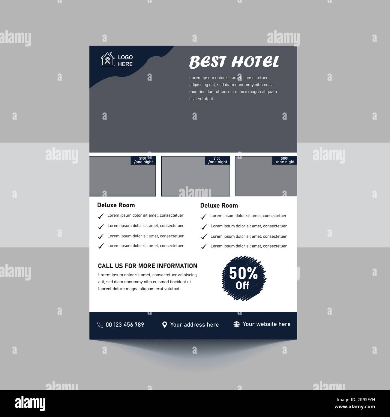 Best hotel service flyer template design. Golden hotel flyer poster ...