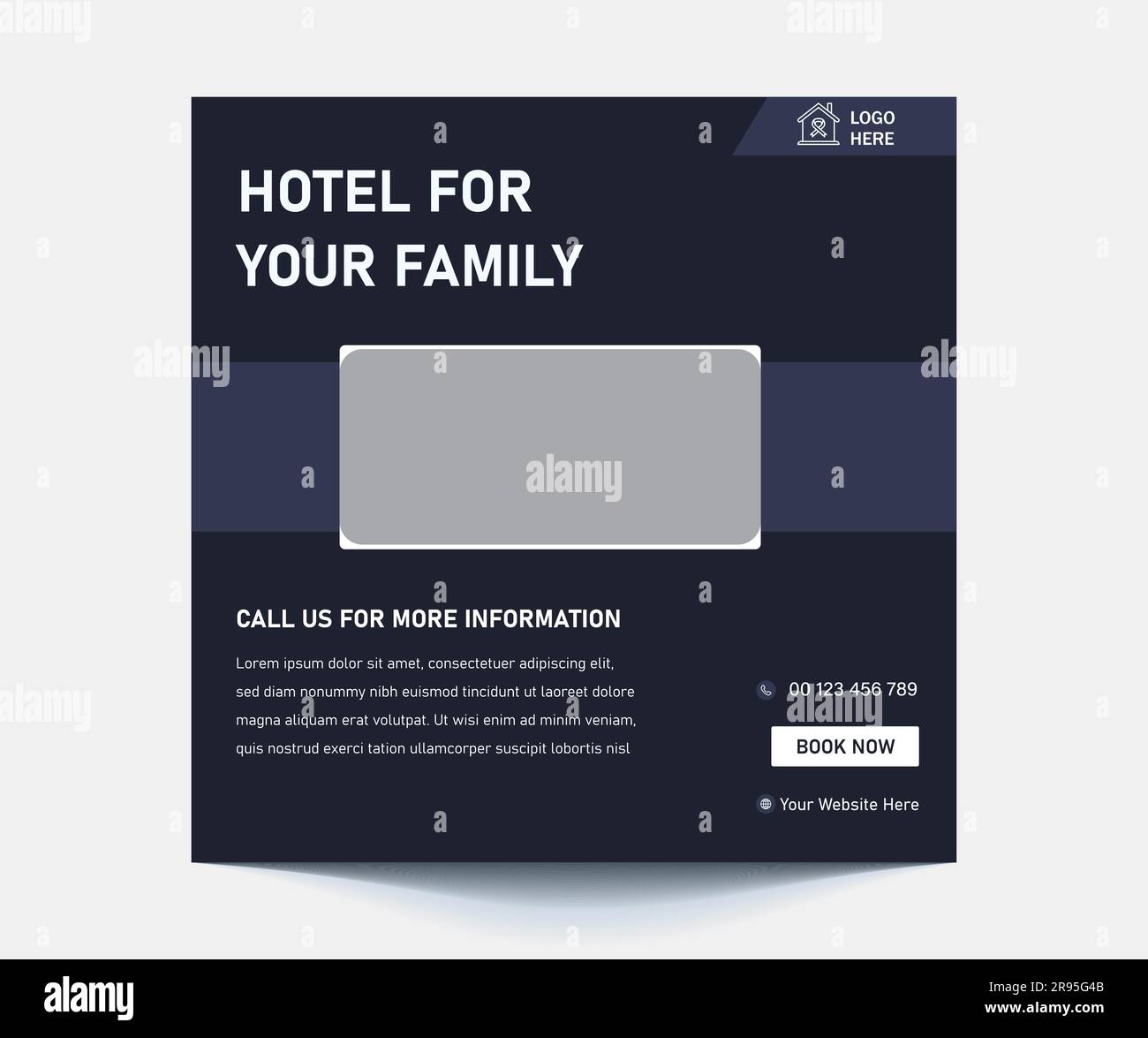 Hotel and Resorts Social Media Post Template Stock Vector Image & Art ...