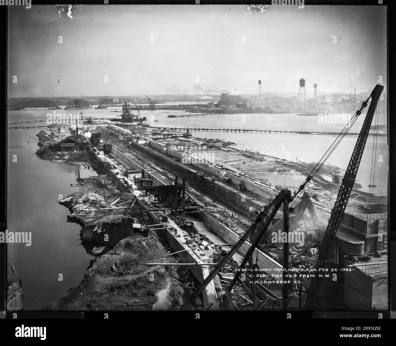 Historic photographs of the Norfolk Naval shipyard located in the Fifth ...